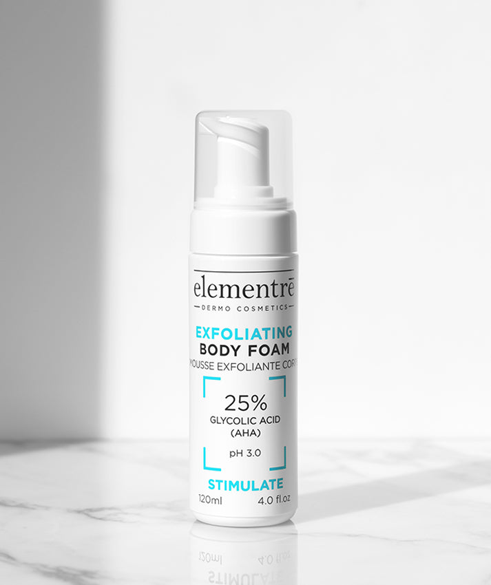 Exfoliating Body Foam - 25% Glycolic Acid – elementrē dermo cosmetics